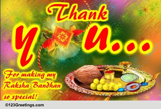 Raksha Bandhan Thank You. Free Thank You eCards, Greeting Cards | 123 ...