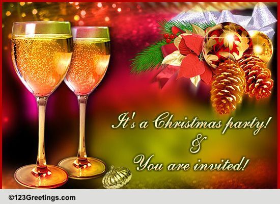 It's A Christmas Party! Free Invitations eCards, Greeting Cards | 123 ...