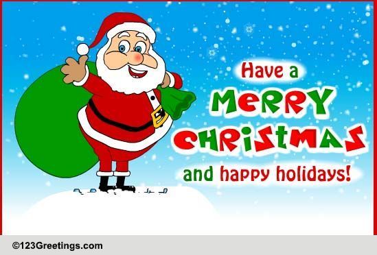 Santa Dashing Through The Snow! Free Santa Claus eCards, Greeting Cards ...