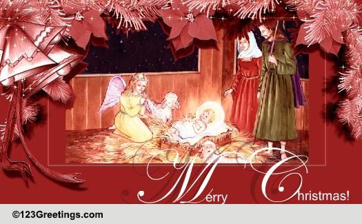 Blessings Be With You On Christmas! Free Nativity Scene eCards | 123 ...