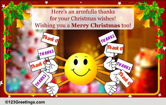Christmas Thanks! Free Thank You eCards, Greeting Cards | 123 Greetings