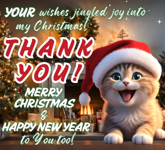 Your Wishes Jingled Joy Thank You Free Thank You eCards, Greeting Cards ...