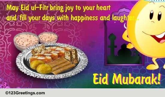Happiness And Laughter Free Eid Mubarak Ecards Greeting Cards 123