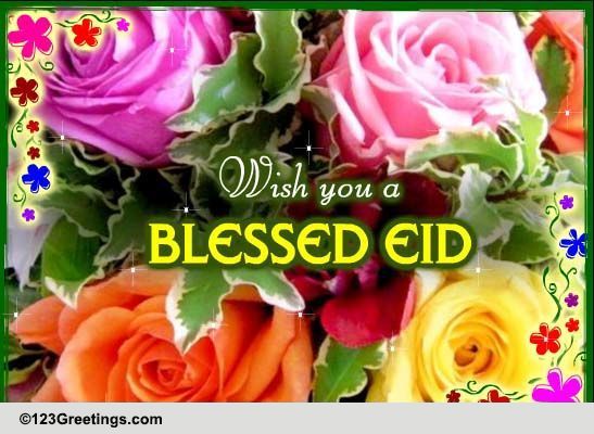 Colorful Roses On Eid. Free Floral Wishes eCards, Greeting Cards | 123 ...