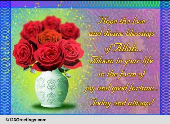 Divine Blessings Of Allah On Eid. Free Religious Blessings eCards | 123 ...