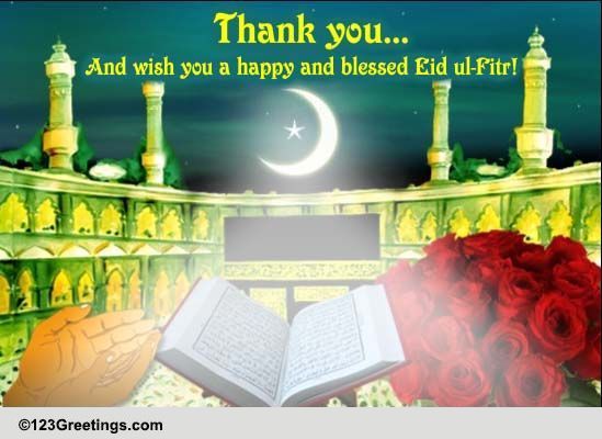 Say Thank You On Eid ul-Fitr. Free Thank You eCards, Greeting Cards ...
