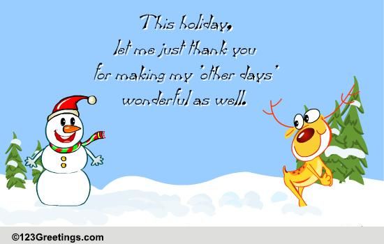 A Family 'Thank You' For The Holidays. Free Holiday Thank You eCards ...