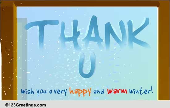 A Winter Thank You... Free Thank You eCards, Greeting Cards | 123 Greetings