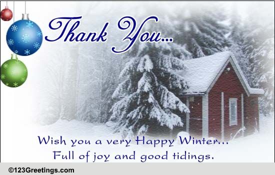 A Warm Winter Thank You! Free Thank You eCards, Greeting Cards | 123 ...