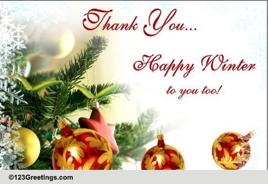 Thank You... This Winter. Free Thank You eCards, Greeting Cards | 123 ...