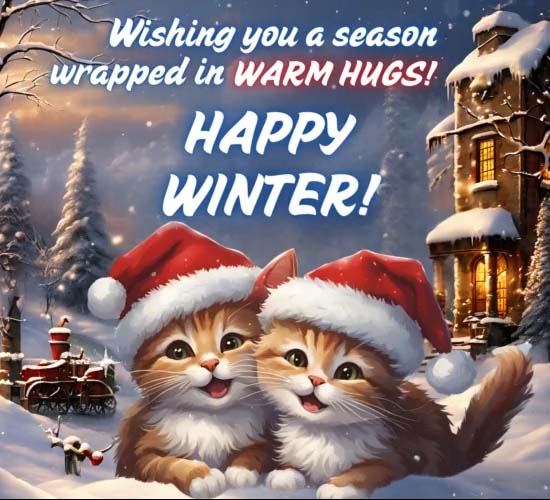 Season Wrapped In Warm Hugs! Free Happy Winter eCards, Greeting Cards ...
