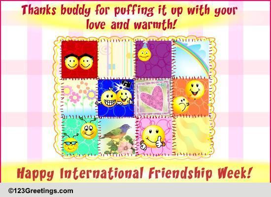Thanks Buddy! Free Intl. Friendship Week eCards, Greeting Cards | 123 ...