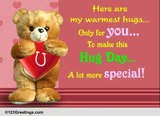 Warmest Hugs On Hug Day! Free Hug Day eCards, Greeting Cards | 123 ...