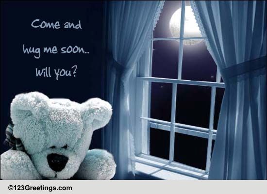 Come And Hug Me Soon! Free Hug Day eCards, Greeting Cards | 123 Greetings