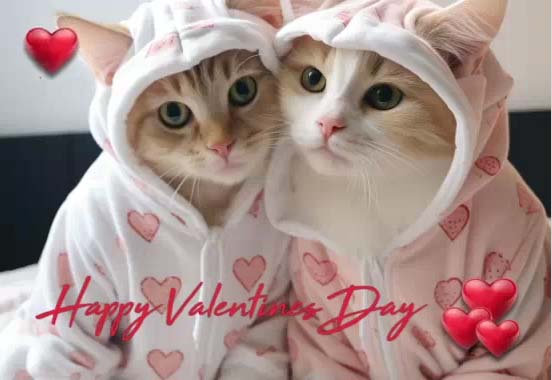 Valentines Kittens Wearing... Free Happy Valentine's Day eCards | 123 ...