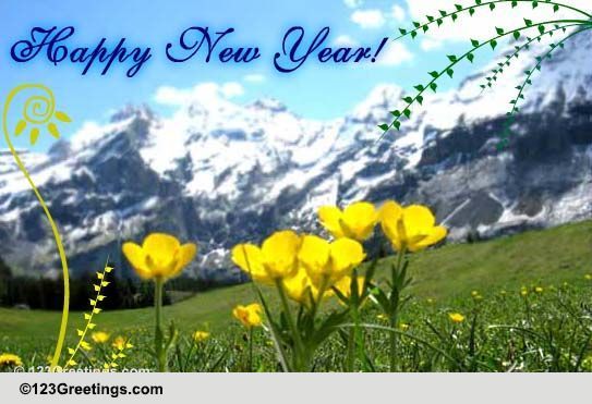 Fresh Blooms On New Year. Free Flowers eCards, Greeting Cards | 123 ...