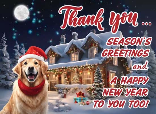 New Year Seasons Greetings Thank You. Free Thank You eCards | 123 Greetings