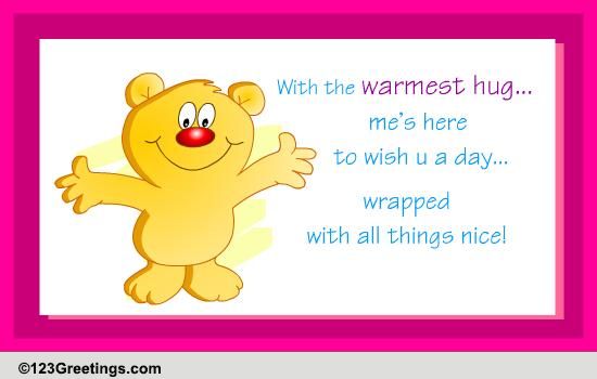 Send A Hug Day Warm Hugs Cards Free Send A Hug Day Warm Hugs Wishes