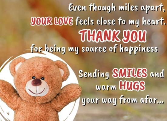 Across The Miles Thank You Wishes. Free Thank You eCards, Greeting ...