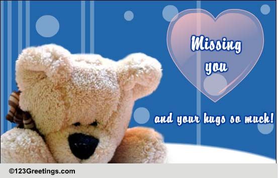 Missing You And Your Hugs On Hug Week. Free Hug Week eCards | 123 Greetings
