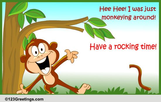 A Funny Monkey Day Card. Free Monkey Day eCards, Greeting Cards | 123 ...