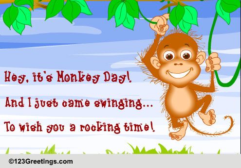 A Rocking Time! Free Monkey Day eCards, Greeting Cards | 123 Greetings