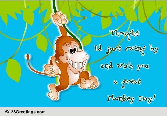 Monkey Day Fun! Free Monkey Day eCards, Greeting Cards | 123 Greetings
