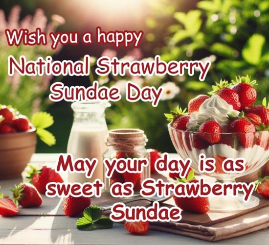 National Strawberry Sundae Day Cards, Free National Strawberry Sundae ...