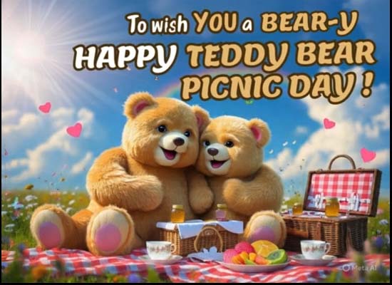 Today Is For Beary Fun. Free Teddy Bear Picnic Day eCards | 123 Greetings