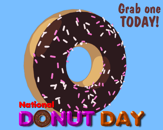 Grab One Donut Today! Free National Doughnut Day eCards, Greeting Cards ...