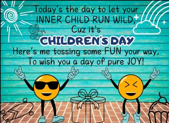 Let Your Inner Child Run Wild. Free National Children's Day eCards ...