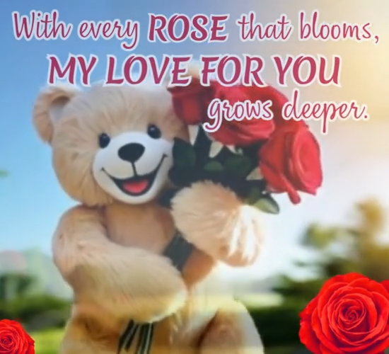 My Love For You Grows Deeper. Free Rose Month eCards, Greeting Cards ...