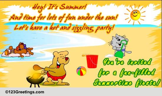 Fun-filled Summertime Fiesta! Free Invitations eCards, Greeting Cards ...