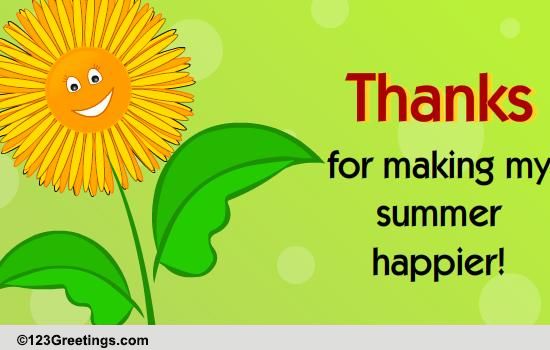 Thanks For A Happy Summer... Free Thank You eCards, Greeting Cards ...