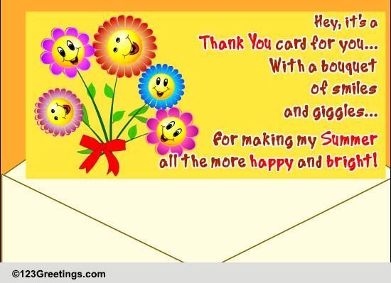 Summer Thank You Bouquet. Free Thank You eCards, Greeting Cards | 123 ...