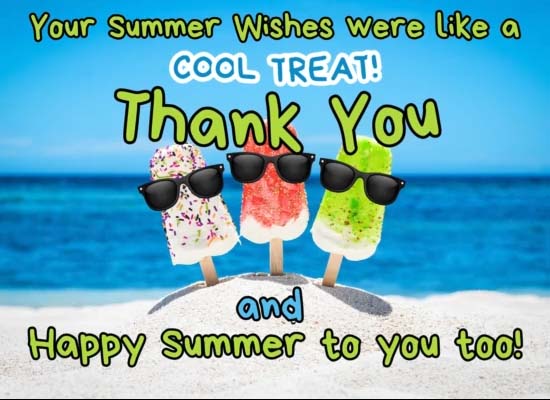 Summer Thank You Cards, Free Summer Thank You Wishes, Greeting Cards ...