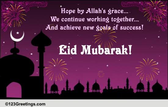 Eid Mubarak Business Greetings. Free Business Greetings eCards | 123 ...