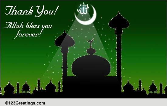 Showers Of Gratitude On Eid. Free Thank You eCards, Greeting Cards ...