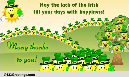 Many Thanks For St. Patrick's Day! Free Thank You eCards, Greeting ...