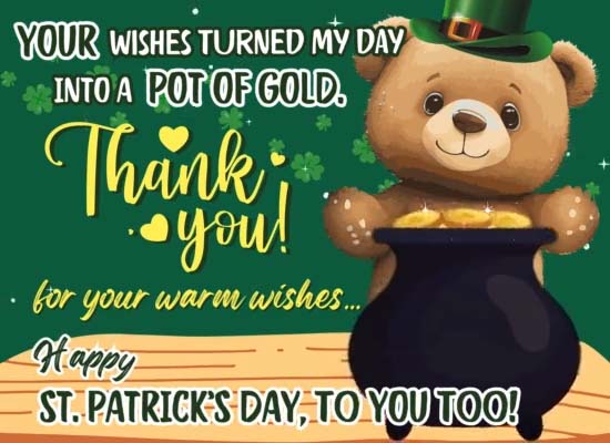 Thank On St. Paddy’s Day. Free Thank You eCards, Greeting Cards | 123 ...