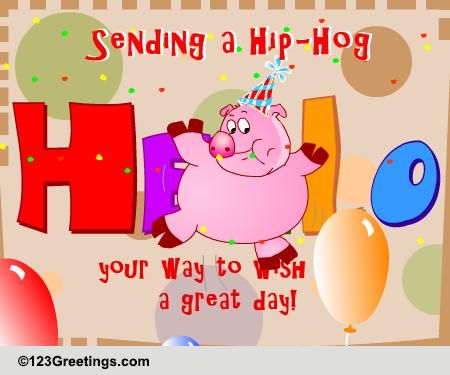Hello! Free Pig Day eCards, Greeting Cards | 123 Greetings