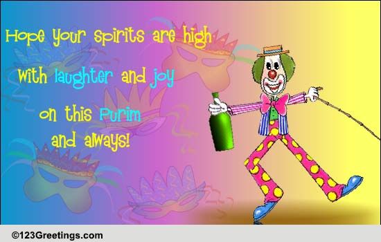 Purim Laughter And Joy... Free Purim eCards, Greeting Cards | 123 Greetings