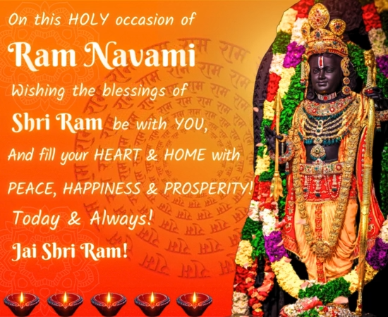 Divine Blessings On Ram Navami For You. Free Ram Navami eCards | 123 ...