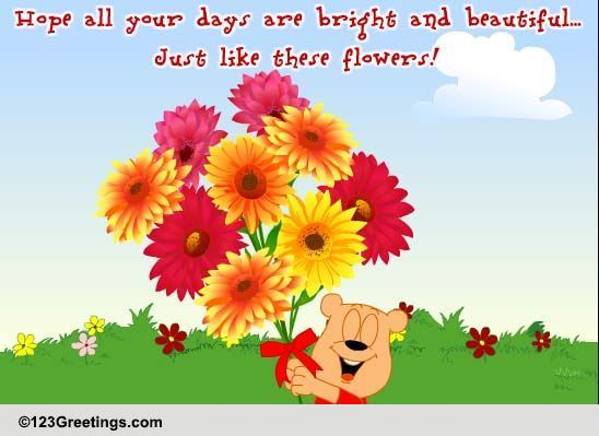 A Cute Way To Send Spring Flowers. Free Flowers eCards, Greeting Cards ...