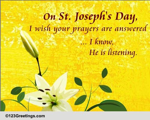 Prayers Are Answered! Free Saint Joseph's Day eCards, Greeting Cards ...