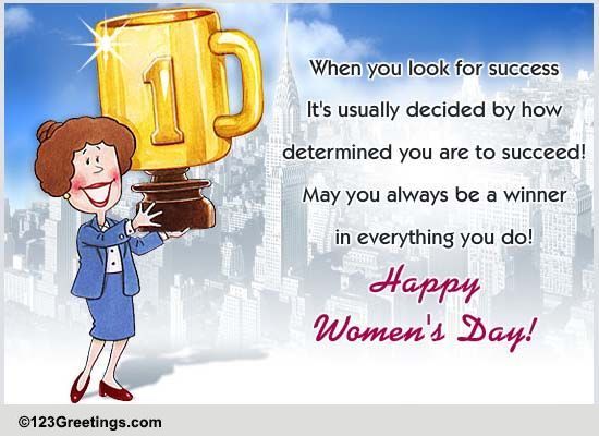 Every Woman Can Be A Winner! Free Inspirational Wishes eCards | 123 ...