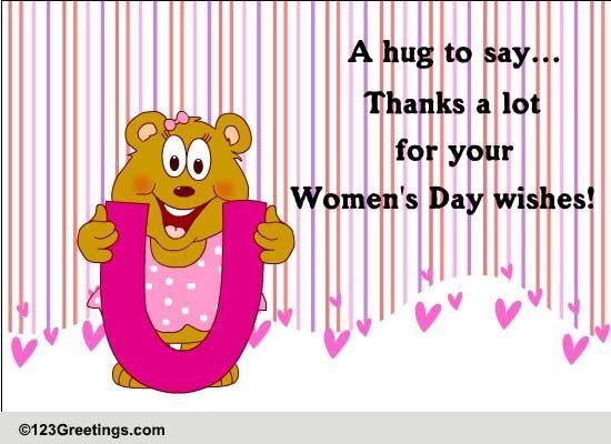 Women's Day Thank U Hugs! Free Thank You eCards, Greeting Cards | 123 ...
