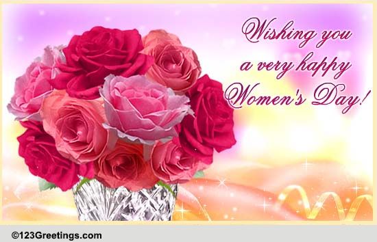 Roses For Her On Women's Day! Free Happy Women's Day eCards | 123 Greetings