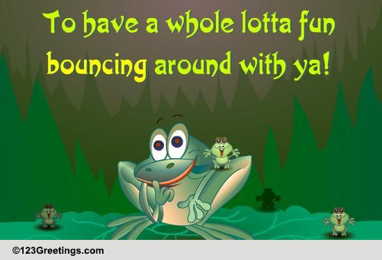 Jumping Around! Free Frog Jumping Day eCards, Greeting Cards | 123 ...