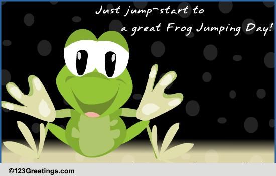 Jump-start To A Great Day! Free Frog Jumping Day eCards, Greeting Cards ...